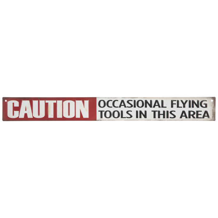 Caution Flying Tools Metal Sign | Hobby Lobby | 232959
