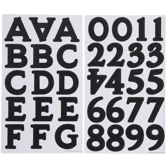 Black Glitter Monster Alphabet Stickers | Hobby Lobby | 2022655