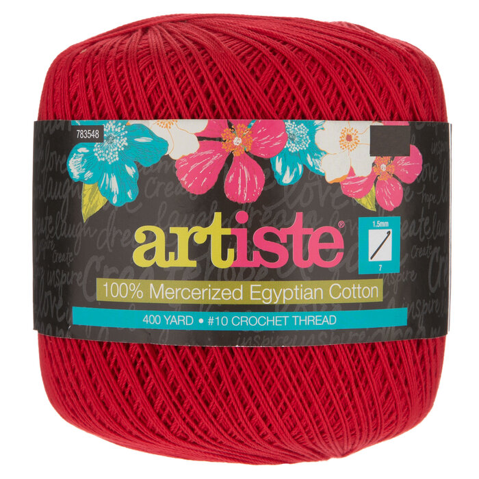 Poppy Red Artiste Cotton Crochet Thread | Hobby Lobby | 783548