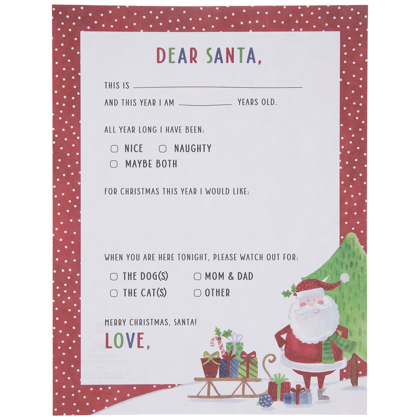 Dear Santa Paper | atelier-yuwa.ciao.jp