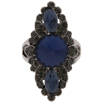 Blue Art Deco Rhinestone Ring - Size 8 | Hobby Lobby | 2256774