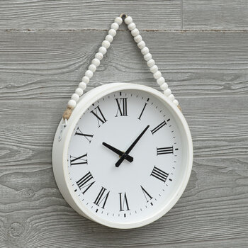 White Beaded Wall Clock | Hobby Lobby | 2187953