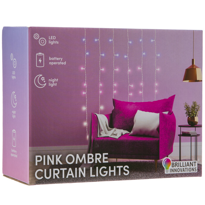 Pink Ombre LED Curtain Lights | Hobby Lobby | 2276434