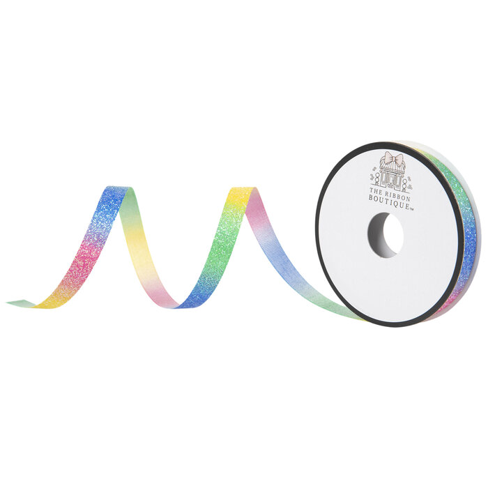 Bright Rainbow Ombre Glitter Ribbon - 3/8" | Hobby Lobby | 2216877