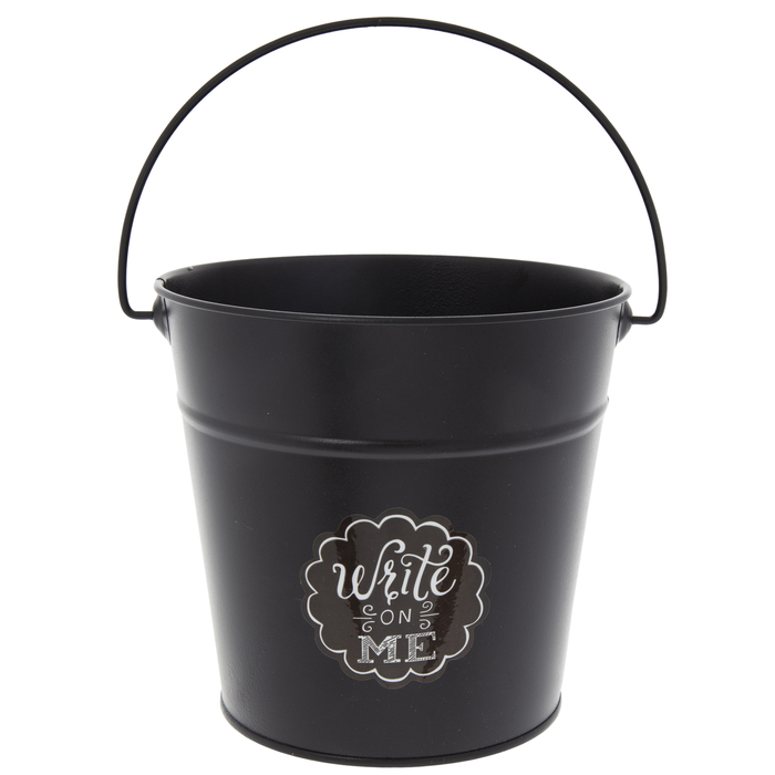 Black Chalkboard Metal Bucket | Hobby Lobby