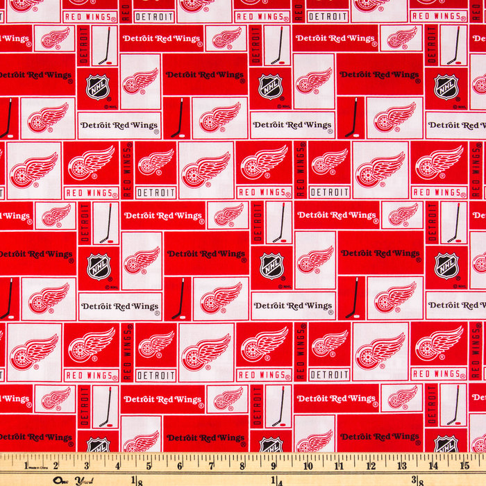 NHL Detroit Red Wings Block Cotton Fabric | Hobby Lobby | 1676022