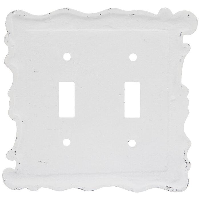 Distressed White Flourish Double Switch Plate | Hobby Lobby | 1481522
