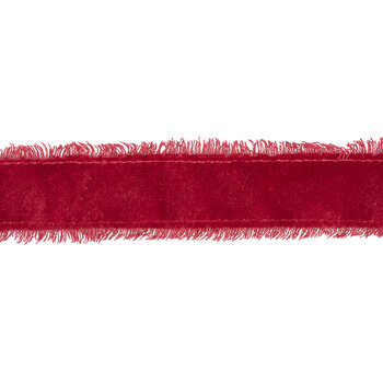 Dark Red Frayed Edge Velvet Trim - 1 1/2" | Hobby Lobby | 2197408