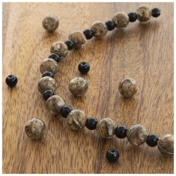 Tan & Black Shell Round Bead Strand | Hobby Lobby | 668327
