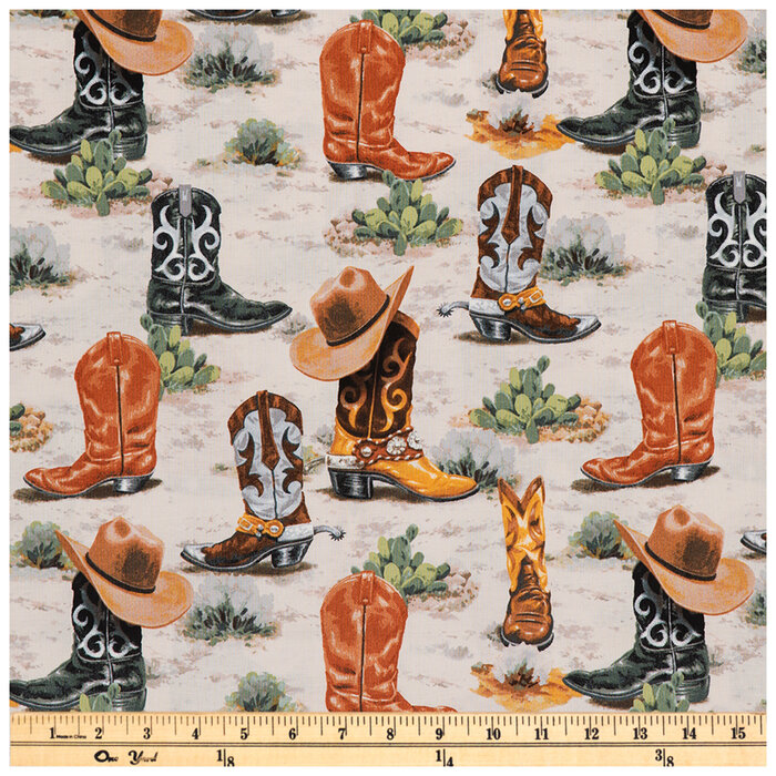 Cowboy Boots Cotton Calico Fabric | Hobby Lobby | 2245413