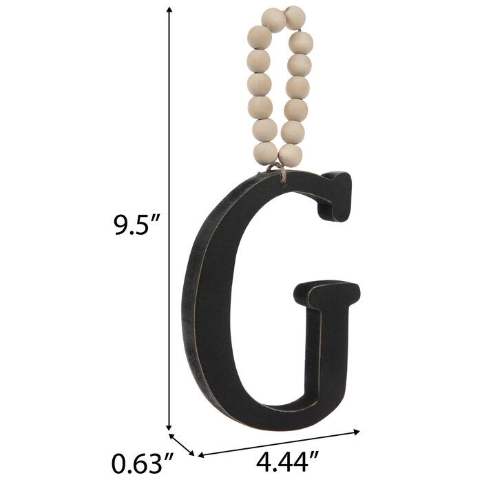 Black Beaded Letter Wood Wall Decor - G | Hobby Lobby | 2223592