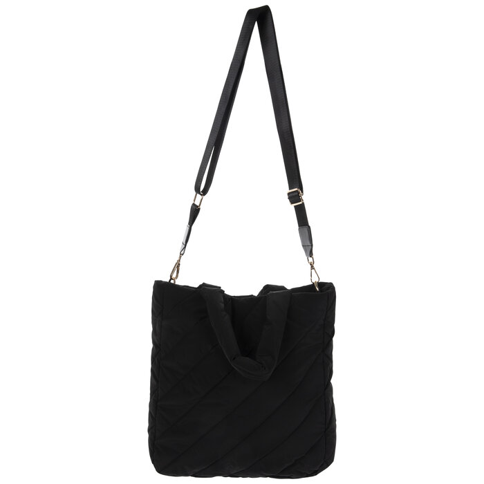 Black Diagonal Stripe Puffy Tote Bag | Hobby Lobby | 2235083