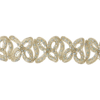 Gold Embroidery & Rhinestone Flowers Trim | Hobby Lobby | 2292381