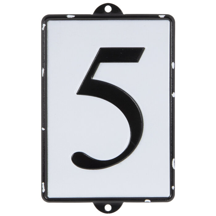 Black & White Number Metal Sign - 5 | Hobby Lobby | 2124923