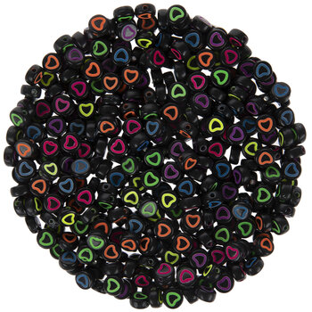 Neon Heart Round Beads | Hobby Lobby | 2259125