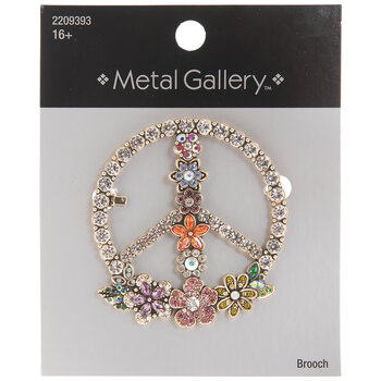 Peace Sign Rhinestone Brooch | Hobby Lobby | 2209393