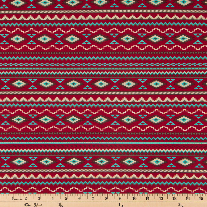 Red Southwest Striped Cotton Calico Fabric | Hobby Lobby | 943472