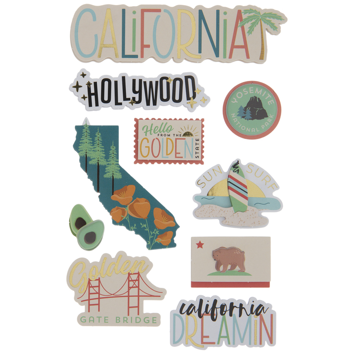 California Icons 3D Stickers | Hobby Lobby | 1024199