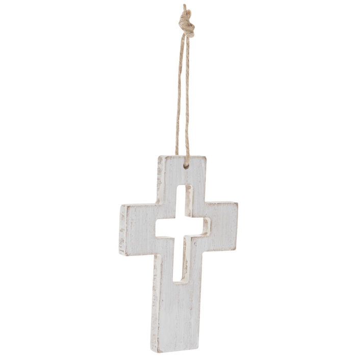 Distressed White Wood Wall Cross With Cutout | Hobby Lobby | 1871334
