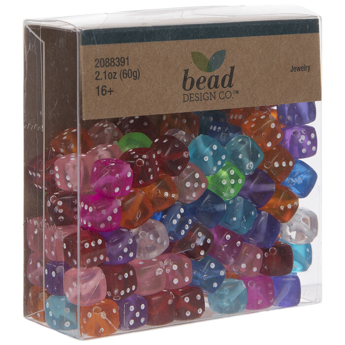Multi-Color Translucent Dice Beads | Hobby Lobby | 2088391