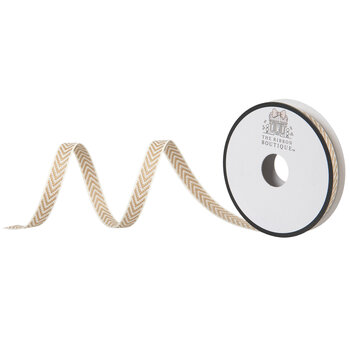 Tan & Natural Herringbone Ribbon - 3/8" | Hobby Lobby | 2217602