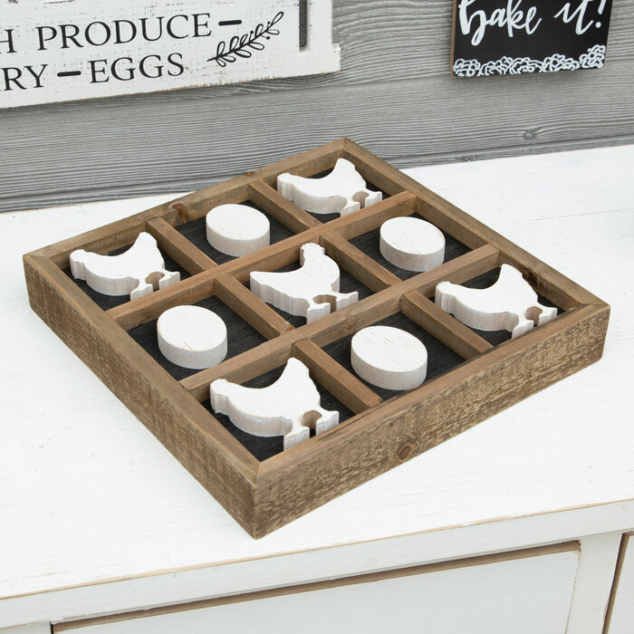 Chicken & Egg Tic Tac Toe Wood Decor | Hobby Lobby | 2187722