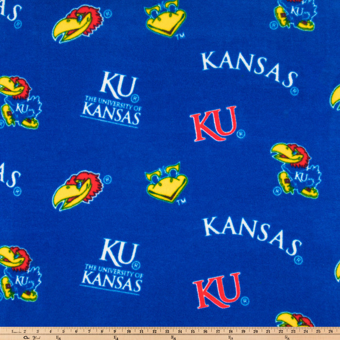 Kansas Allover Collegiate Fleece Fabric | Hobby Lobby | 952440