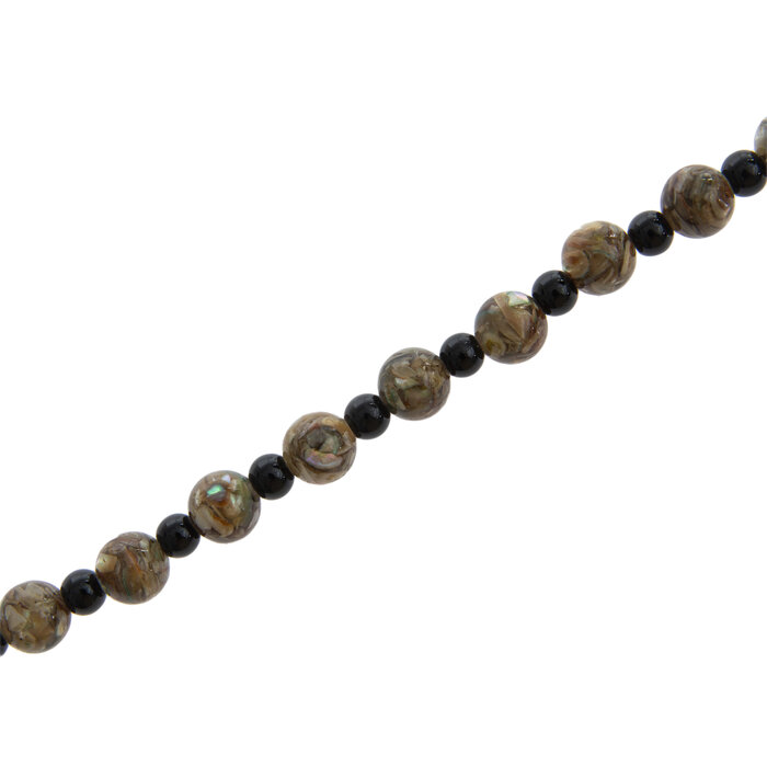 Tan & Black Shell Round Bead Strand | Hobby Lobby | 668327