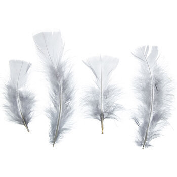 Silver Gray Turkey Flats Feathers | Hobby Lobby | 1086479