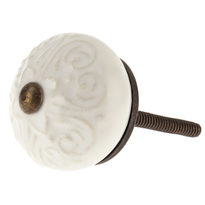 White Scroll Embossed Knob | Hobby Lobby | 1543867
