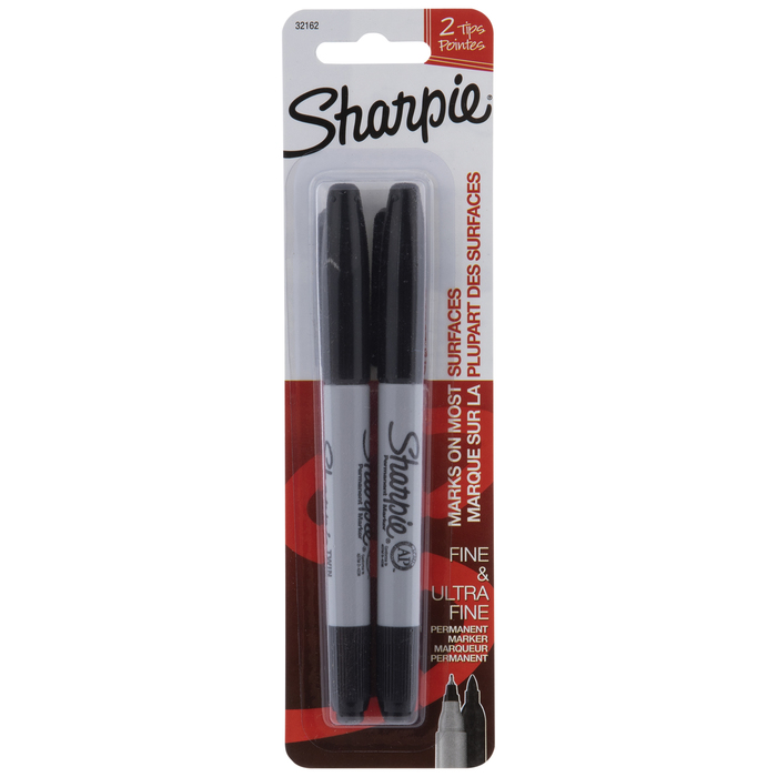 Black Twin Tip Sharpie Markers - 2 Piece Set | Hobby Lobby | 324483
