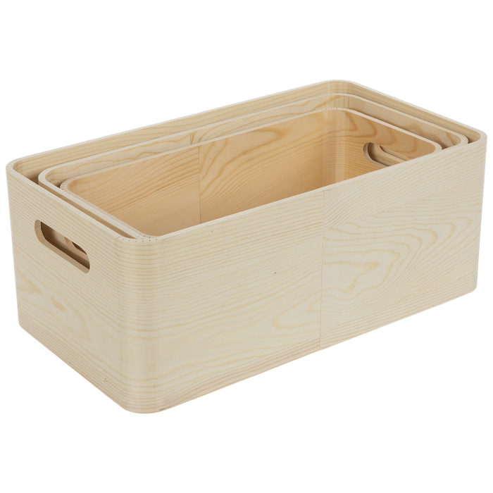 Rounded Rectangle Wood Container Set | Hobby Lobby | 1917772