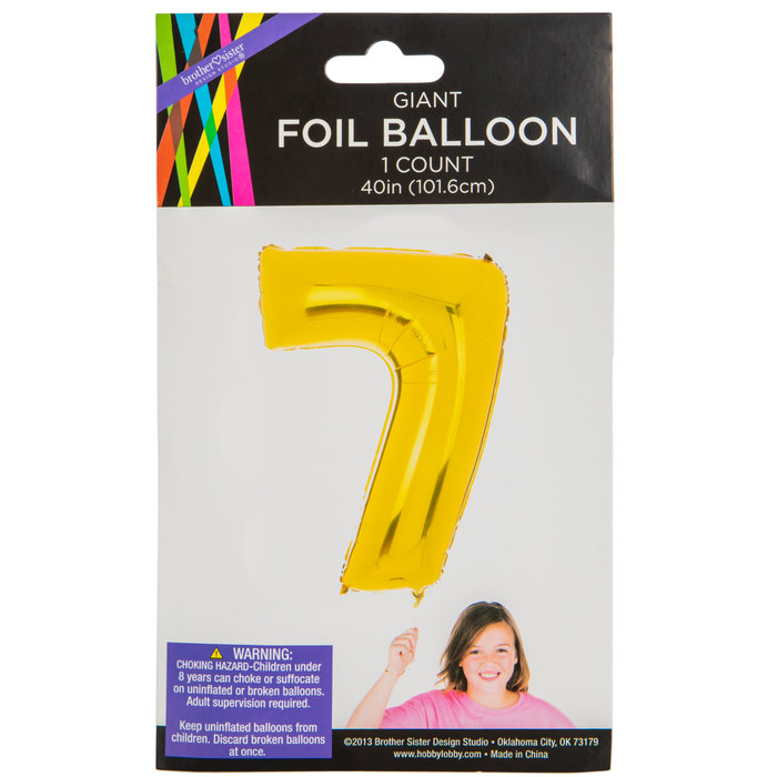 Gold Foil Number Balloon - 7 | Hobby Lobby | 1420108