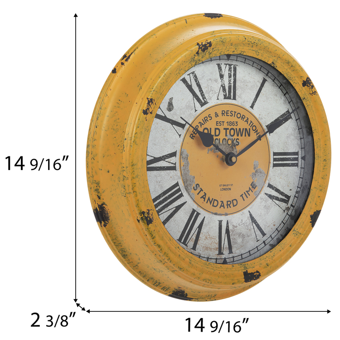 Antique Yellow Metal Wall Clock | Hobby Lobby | 191312