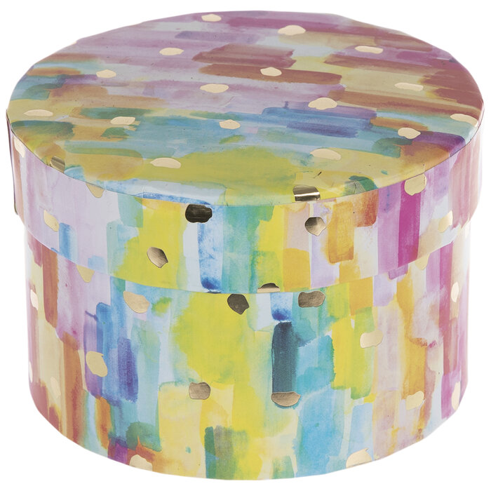 Rainbow Round Box With Gold Speckles | Hobby Lobby | 2105344
