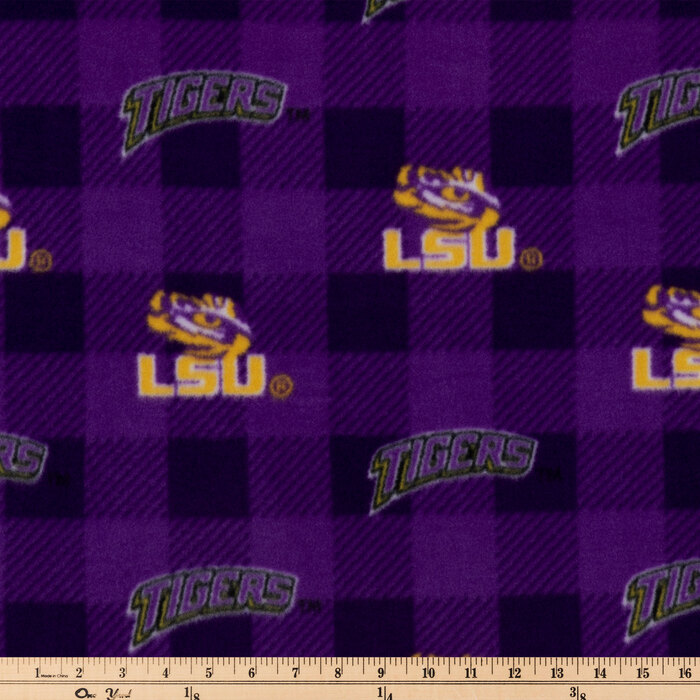LSU Allover Collegiate Fleece Fabric | Hobby Lobby | 952598