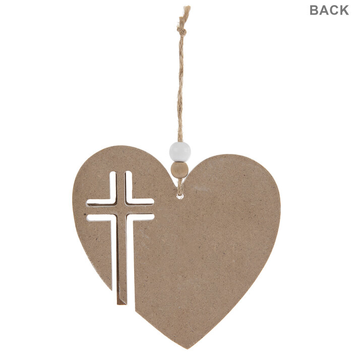 White Heart & Cross Wood Wall Decor | Hobby Lobby | 2224004