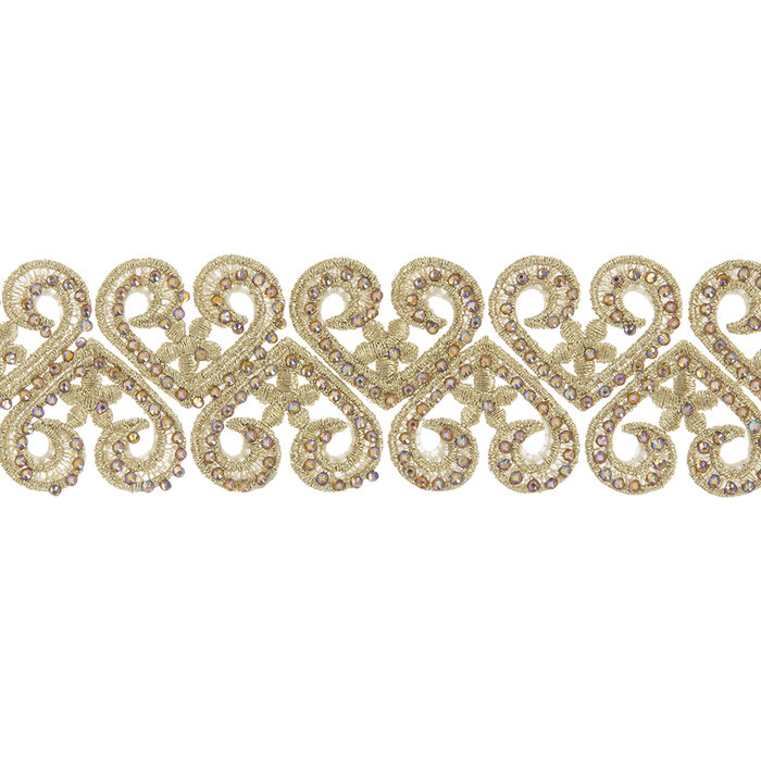 Gold Embroidery & Rhinestone Hearts Trim | Hobby Lobby | 2292399