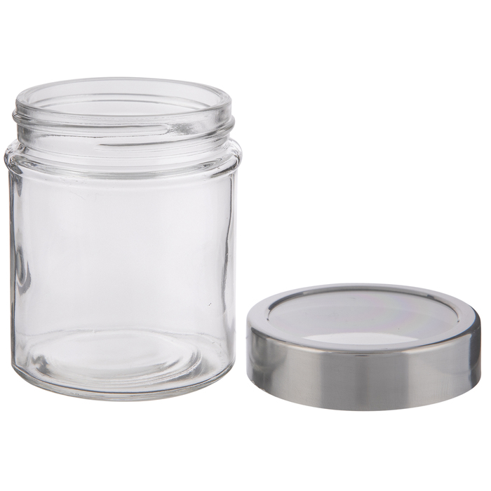 Stainless Steel Window Lid Glass Jar - 10 Ounce | Hobby Lobby | 1521798
