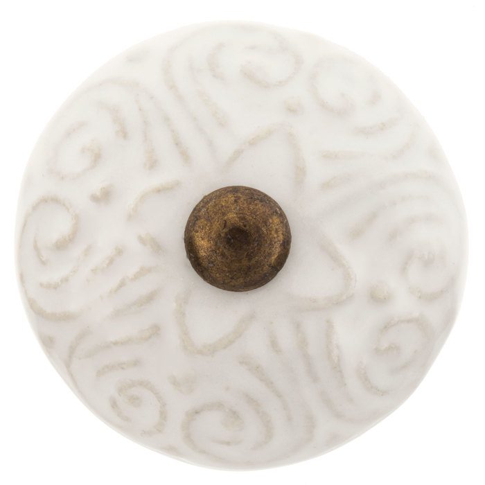 White Scroll Embossed Knob | Hobby Lobby | 1543867