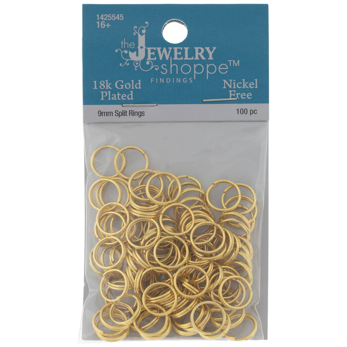 18K Gold Plated Split Rings - 9mm | Hobby Lobby | 1425545