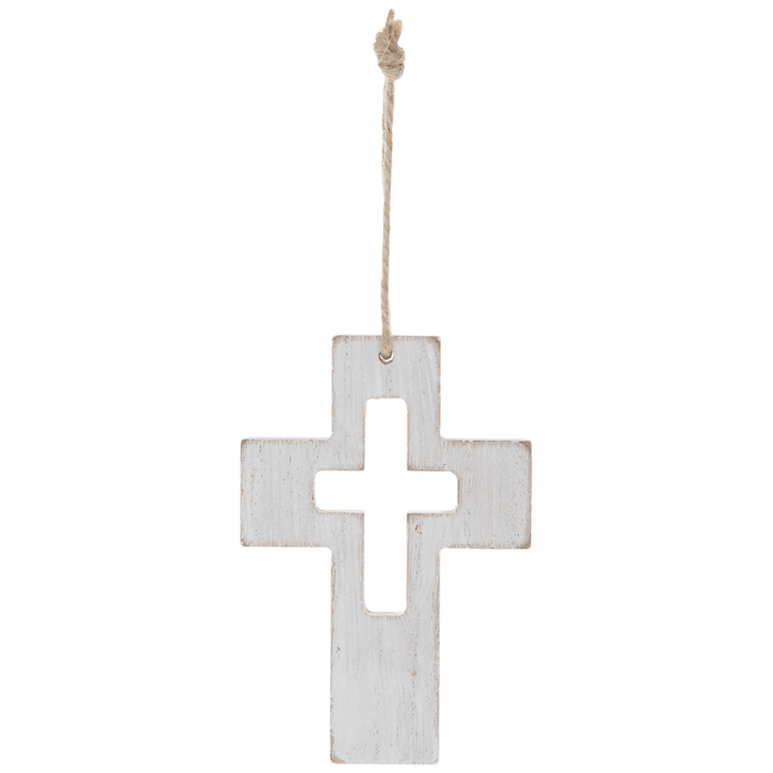 Distressed White Wood Wall Cross With Cutout | Hobby Lobby | 1871334