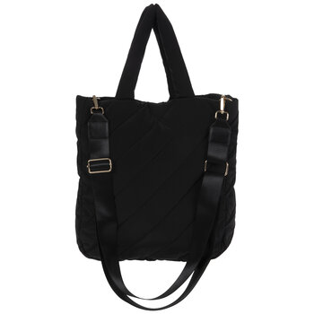 Black Diagonal Stripe Puffy Tote Bag | Hobby Lobby | 2235083