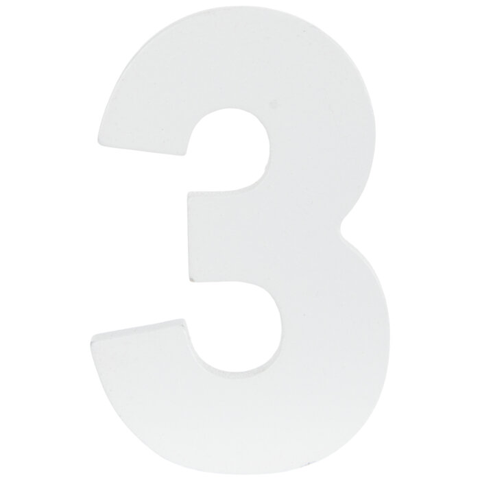 White Wood Number - 3 | Hobby Lobby | 2208007
