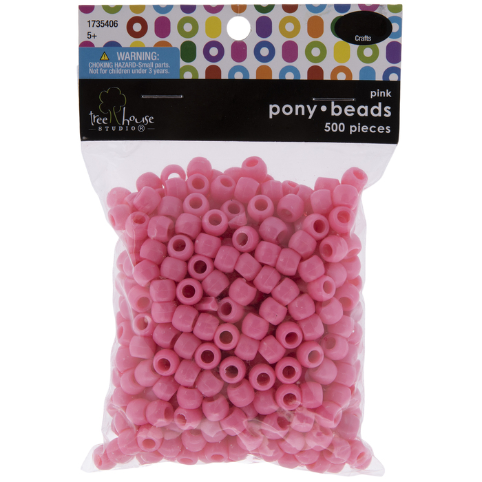 Pink Plastic Pony Beads | Hobby Lobby | 1735406
