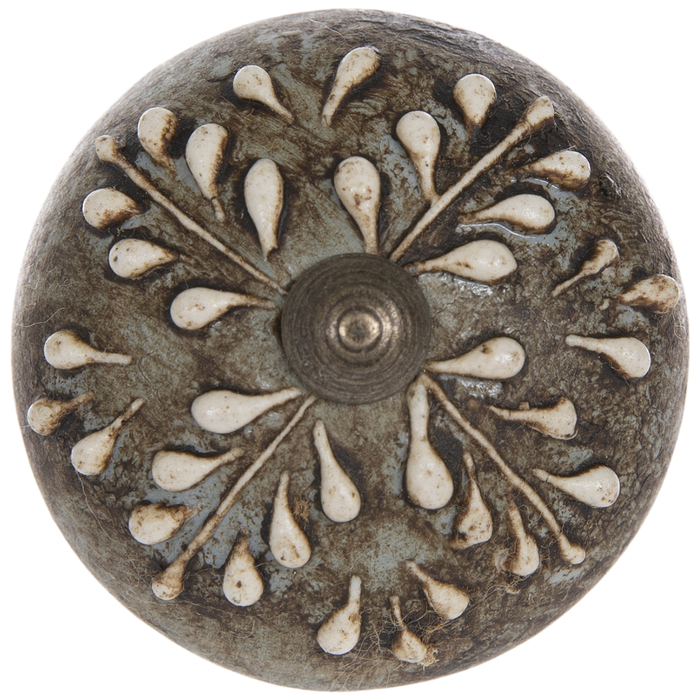 Slate & Antique White Floral Burst Knob | Hobby Lobby | 1705557