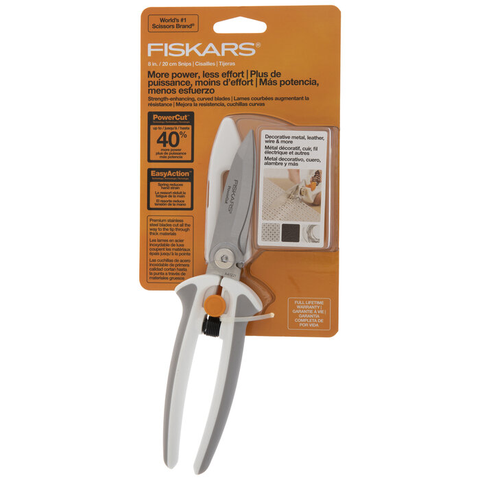Fiskars PowerCut Easy Action Snips Scissors - 8" | Hobby Lobby | 2234318