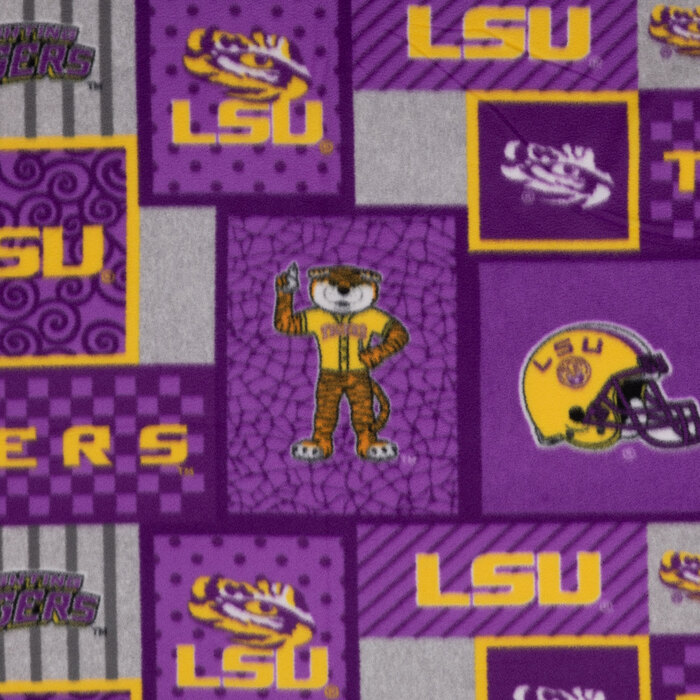 LSU Block Collegiate Fleece Fabric | Hobby Lobby | 952580