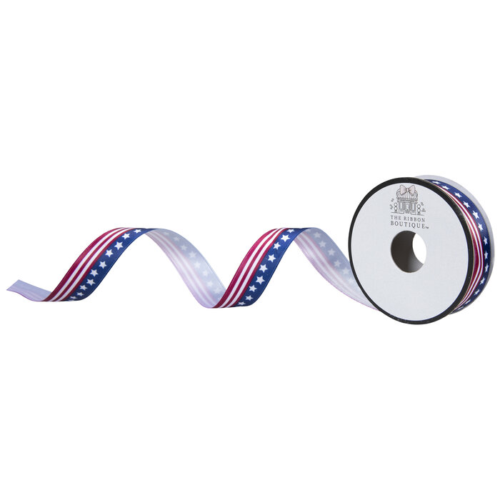Stars & Stripes Single-Face Satin Ribbon - 5/8" | Hobby Lobby | 490235