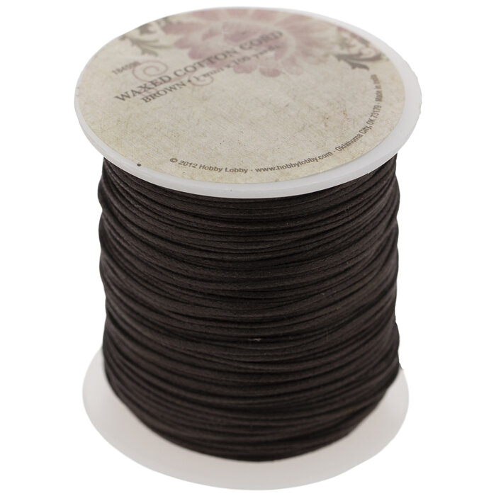 Brown Waxed Cotton Thread - 1mm | Hobby Lobby | 184598